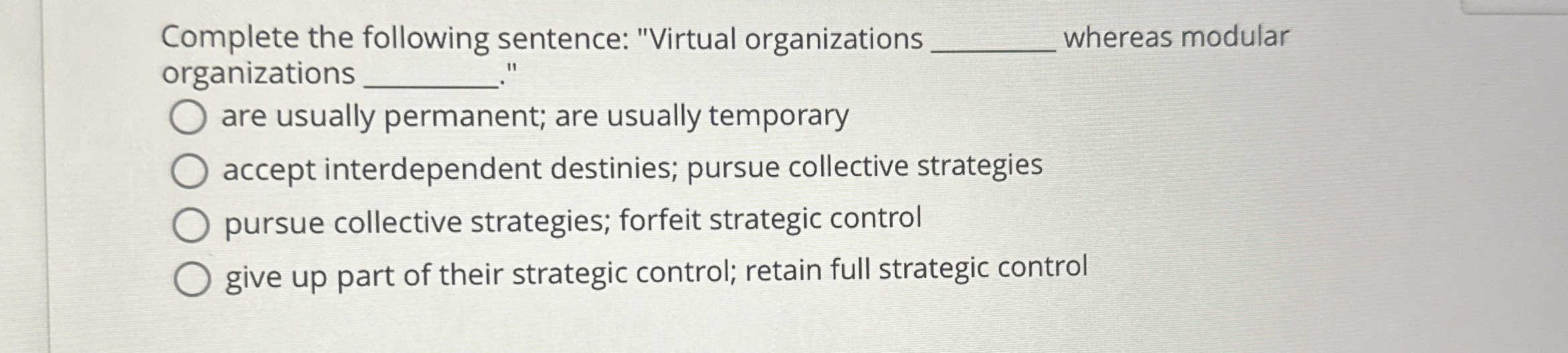 Solved Complete the following sentence: "Virtual | Chegg.com