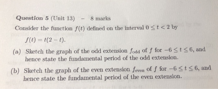 Solved Question 5 (Unit 13) - 8 marks Consider the function | Chegg.com