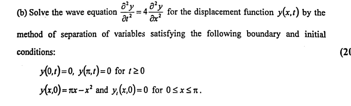Solved (b) ﻿Solve the wave equation | Chegg.com