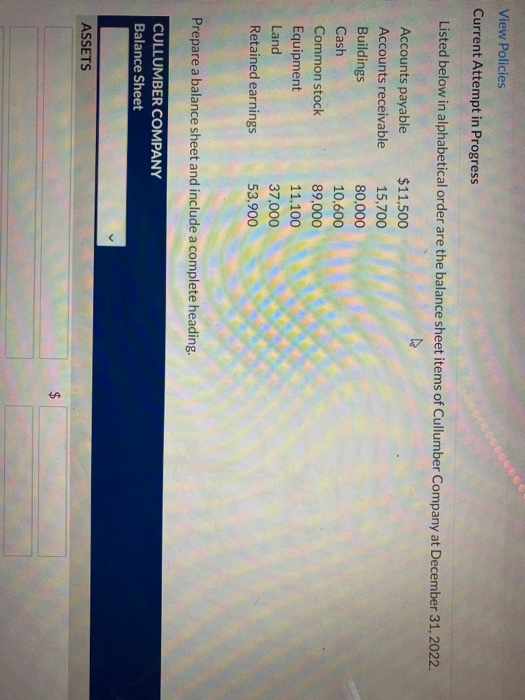 Solved View Policies Current Attempt in Progress Listed | Chegg.com