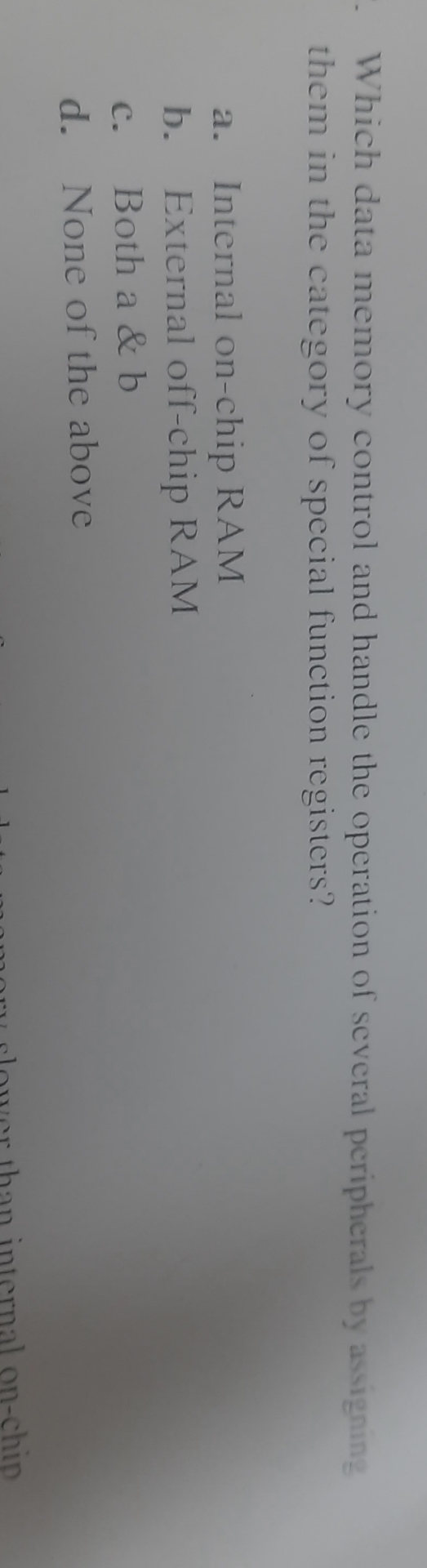 Solved Which data memory control and handle the operation of | Chegg.com