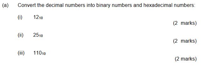 Solved (a) Convert the decimal numbers into binary numbers | Chegg.com Solved (a) Convert the decimal numbers into binary numbers | Chegg.com