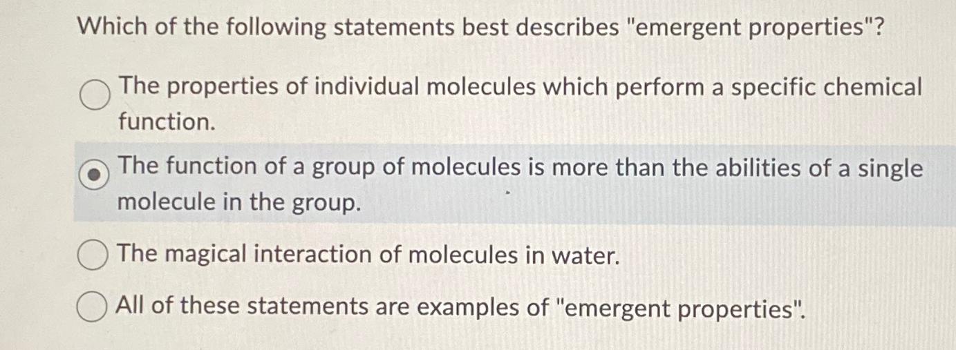 Solved Which of the following statements best describes | Chegg.com