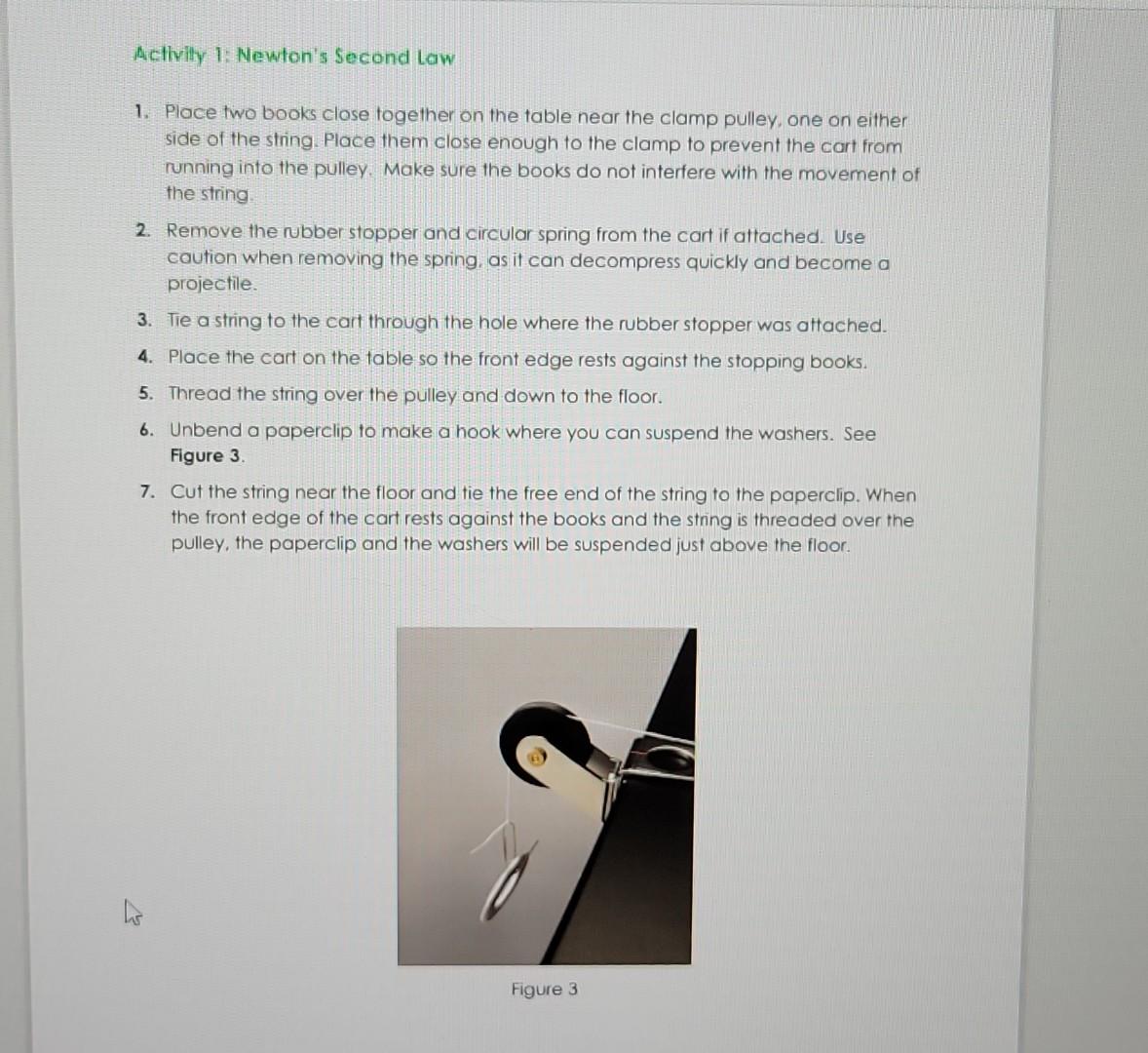 Solved 1. Ploce two books close together on the table near | Chegg.com