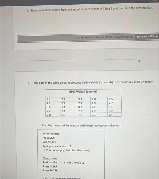 Solved MEASURES OF CENTRAl TendenCy AND DiSpersion SECTIONS | Chegg.com