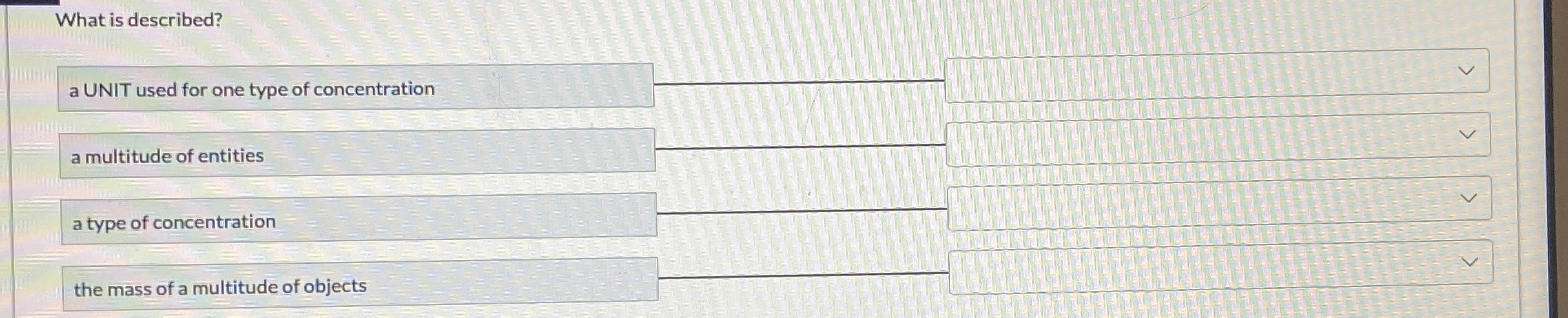 Solved What is described?a UNIT used for one type of | Chegg.com