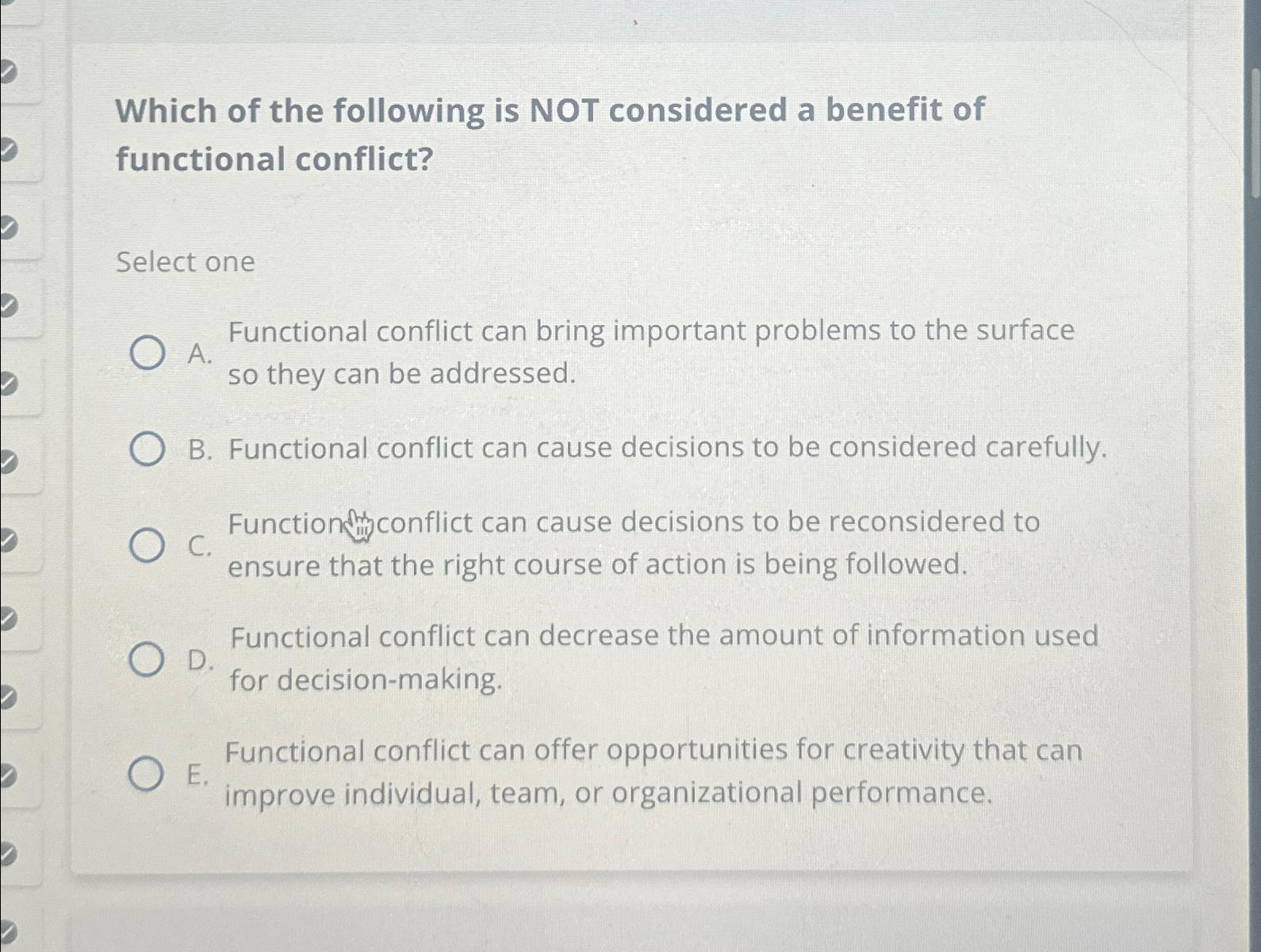 Solved Which Of The Following Is Not Considered A Benefit Of