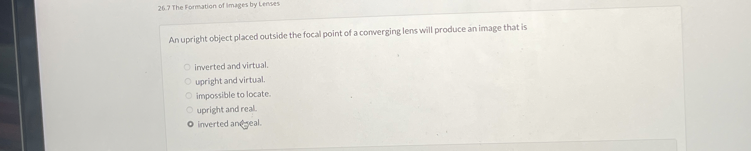 Solved 26.7 ﻿The Formation of Images by LensesAn upright | Chegg.com