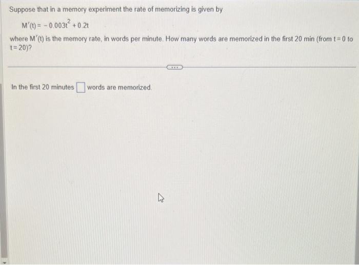 Solved Suppose that in a memory experiment the rate of | Chegg.com