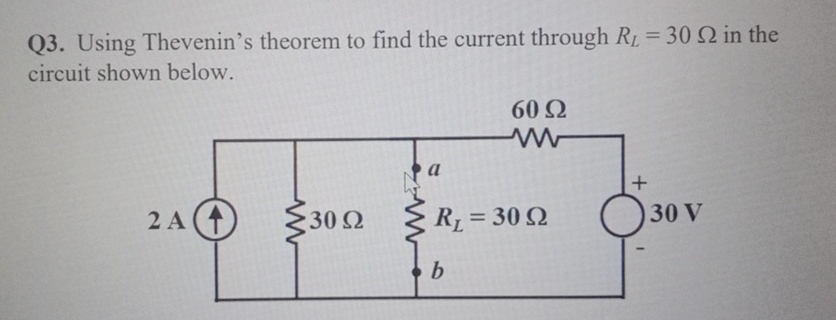 Solved Q3. ﻿Using Thevenin's theorem to find the current | Chegg.com
