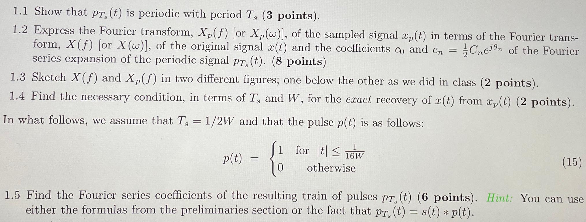 Solved 1 1 Show That P T S T Is Periodic With Period