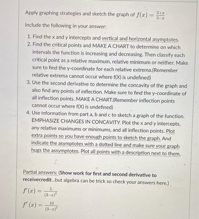 Solved Apply graphing strategies and sketch the graph of | Chegg.com