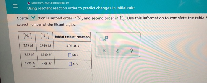 Solved KINETICS AND EQUILIBRIUM = Using reactant reaction | Chegg.com