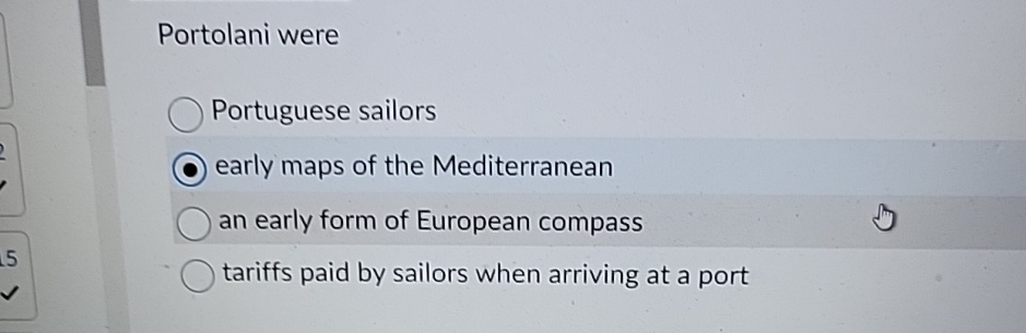 Solved Portolani werePortuguese sailorsearly maps of the | Chegg.com