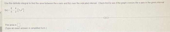 Solved Use the definte integral to find the area between the | Chegg.com