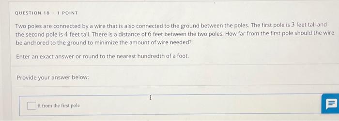 Solved QUESTION \\( 18 \\cdot 1 \\) POINT Two poles are | Chegg.com