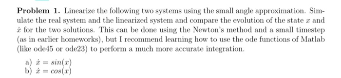 Solved Problem 2. Perform a general linearization of the | Chegg.com