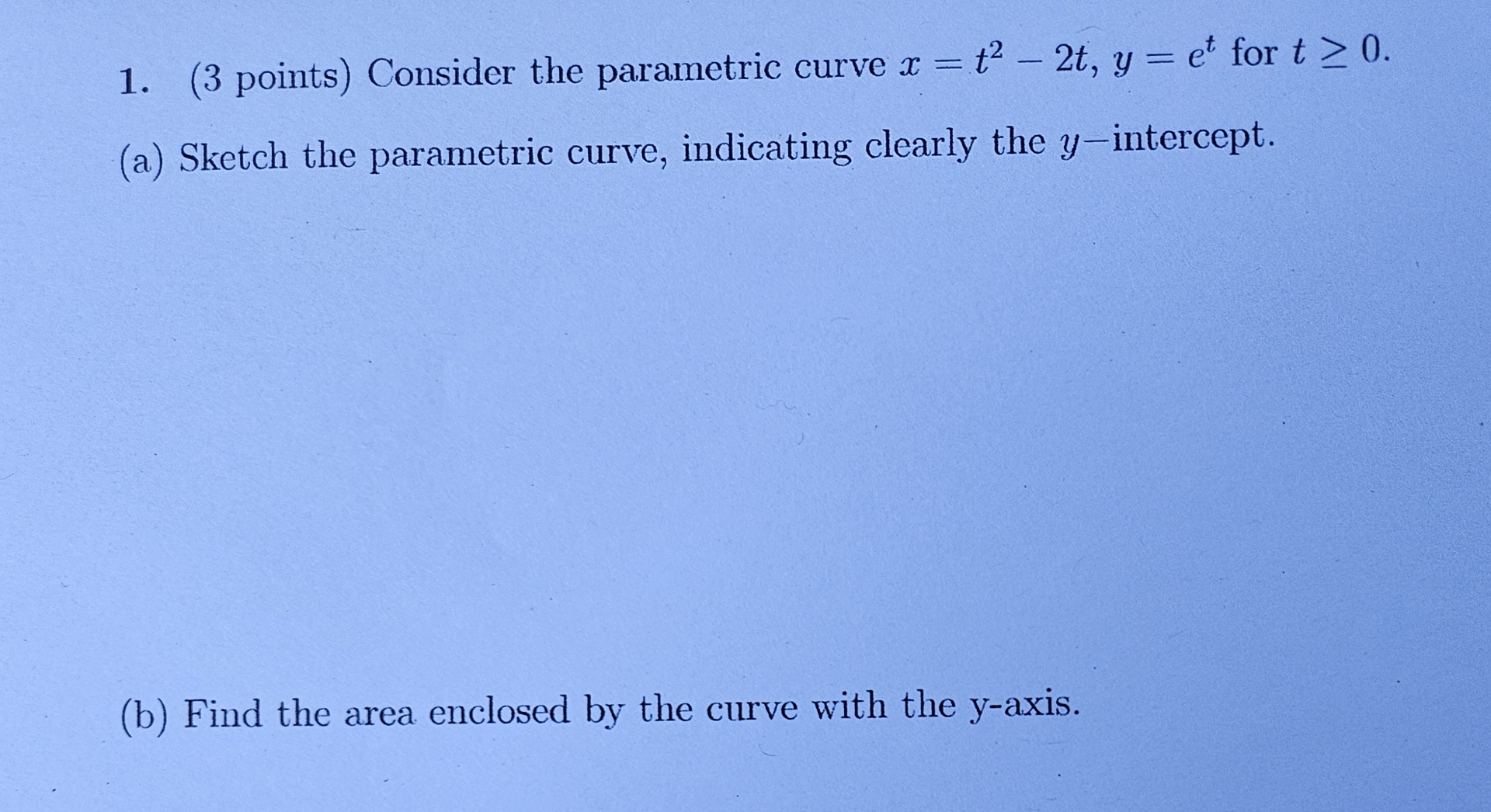 Solved Consider the parametric curve x=t2-2t,y=et for | Chegg.com Solved Consider the parametric curve x=t2-2t,y=et for | Chegg.com