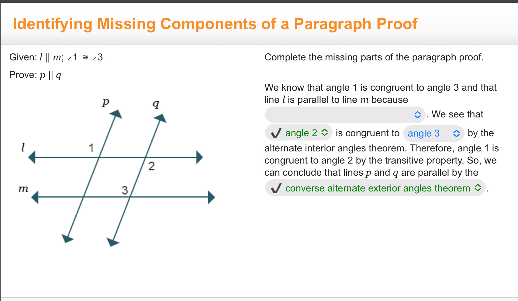 Solved Identifying Missing Components of a Paragraph | Chegg.com
