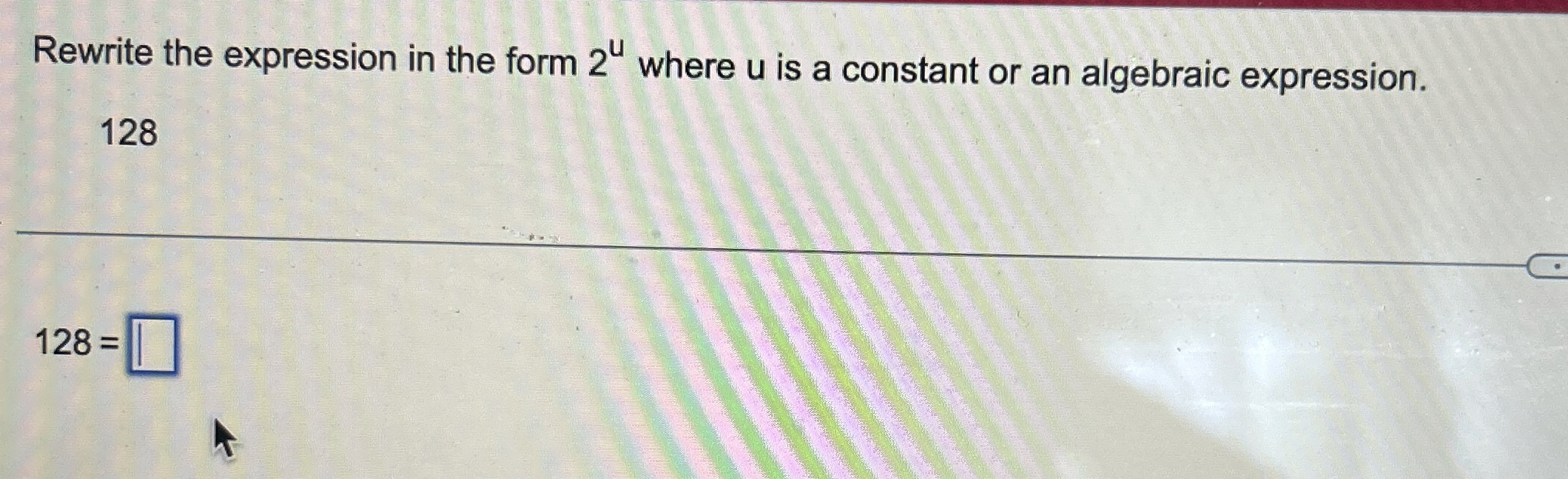 Solved Rewrite the expression in the form 2u ﻿where u is a | Chegg.com