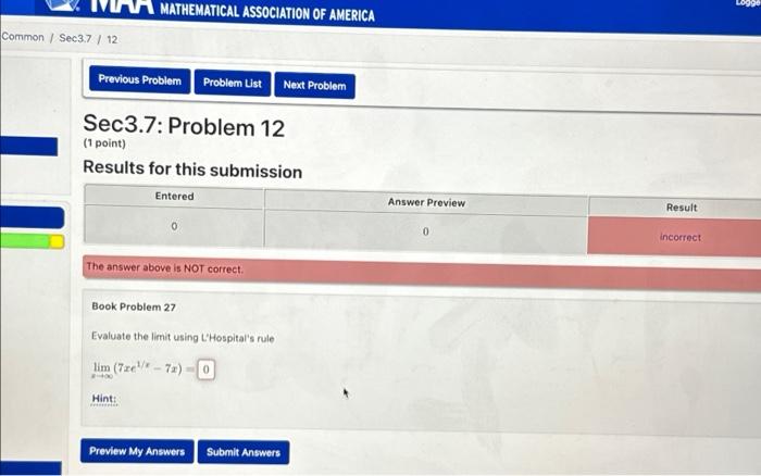 Solved Common / Sec3.7 / 12 MATHEMATICAL ASSOCIATION OF | Chegg.com