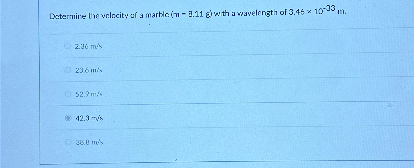 Solved Determine the velocity of a marble )=(8.11g ﻿with a | Chegg.com