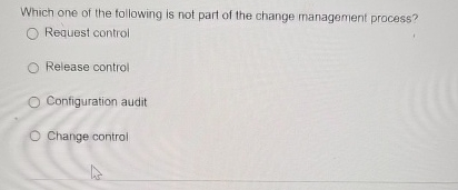Solved Which one of the following is not part of the change | Chegg.com
