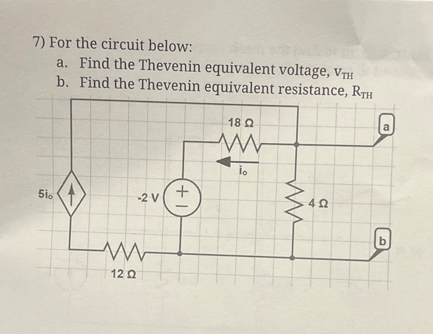 Solved For the circuit below:a. ﻿Find the Thevenin | Chegg.com