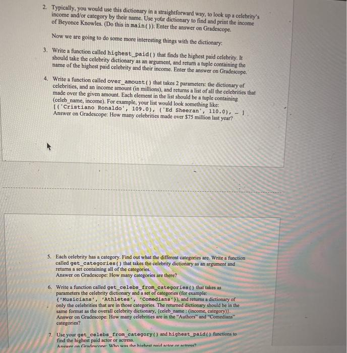 Solved Part 1: Read in the file The file celebrities.txt | Chegg.com