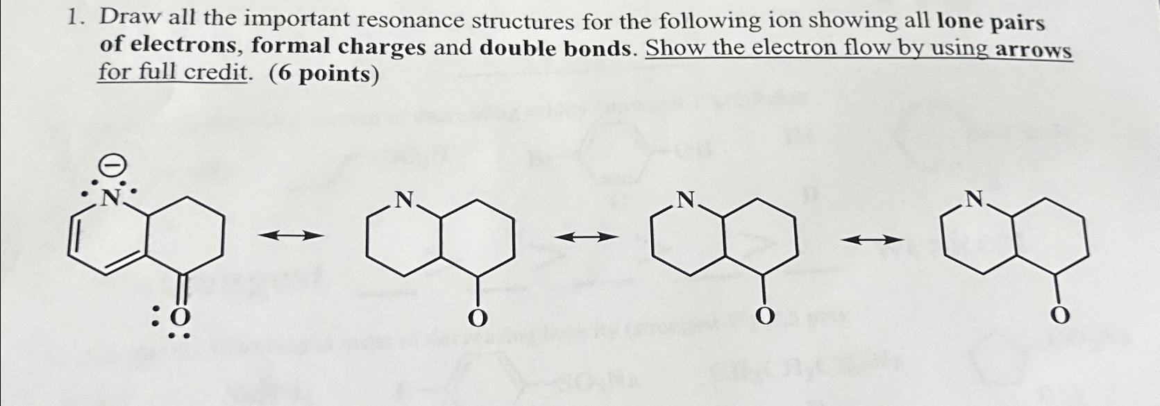 Solved Draw all the important resonance structures for the | Chegg.com
