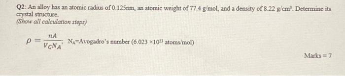 Solved Q1: Identify the difference between BCC, FCC, and HCP | Chegg.com