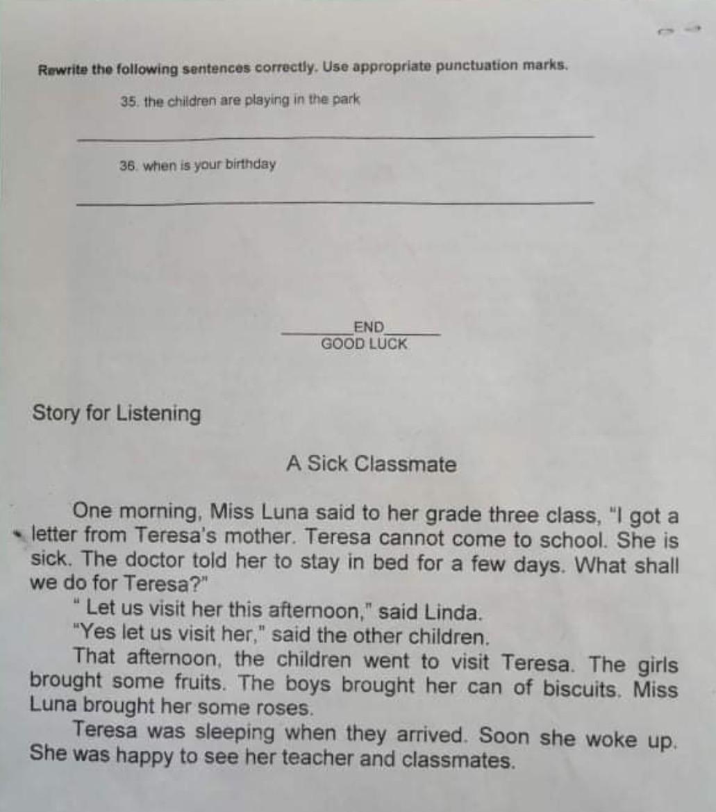 Solved Directions: Read each item carefully. Write the | Chegg.com