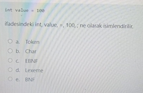 Solved int value =100ifadesindeki int, value, =,100; ne | Chegg.com