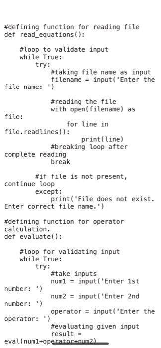 Solved #defining function for reading file def | Chegg.com