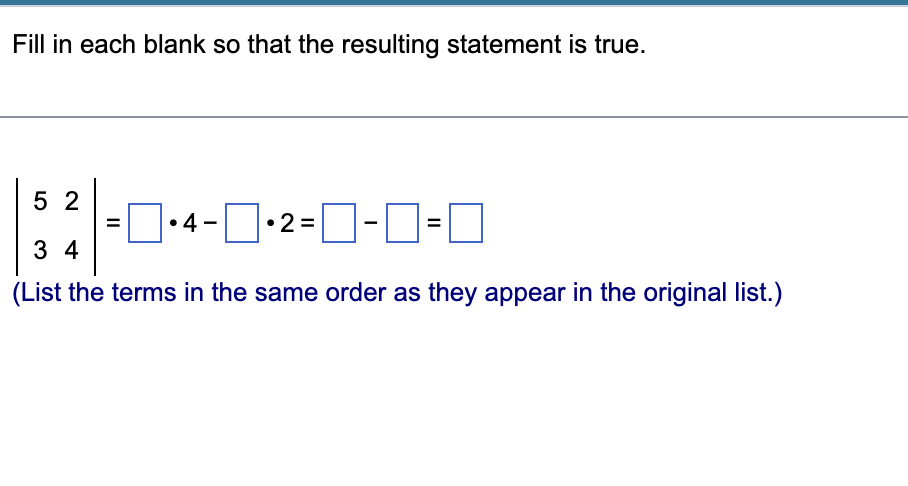 Solved Fill in each blank so that the resulting statement is | Chegg.com