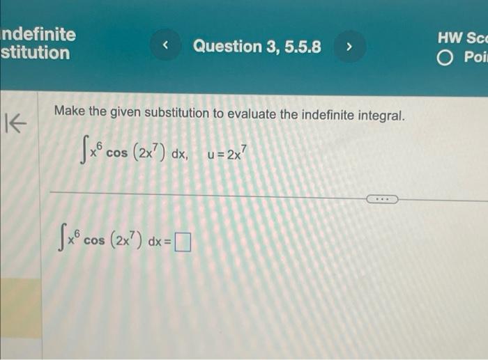 Solved Make the given substitution to evaluate the | Chegg.com