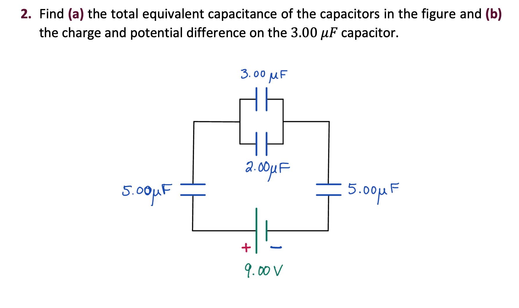 Solved Find (a) ﻿the total equivalent capacitance of the | Chegg.com