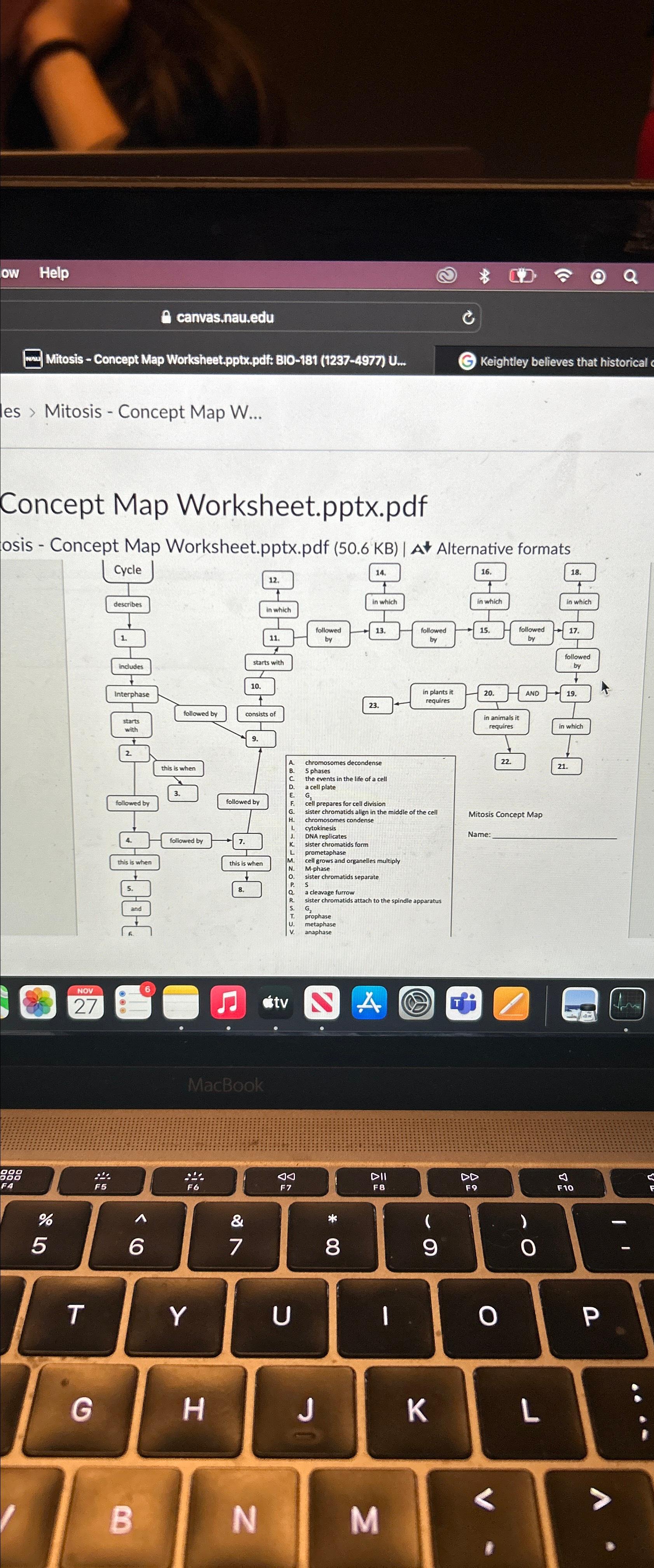 Solved Mitosis - ﻿Concept Map Worksheet.pptx.pdif: | Chegg.com