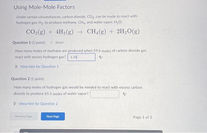 Solved Under certain circumstances, carbon dioxide, CO2, can | Chegg.com
