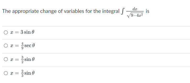 Solved The appropriate change of variables for the integral | Chegg.com