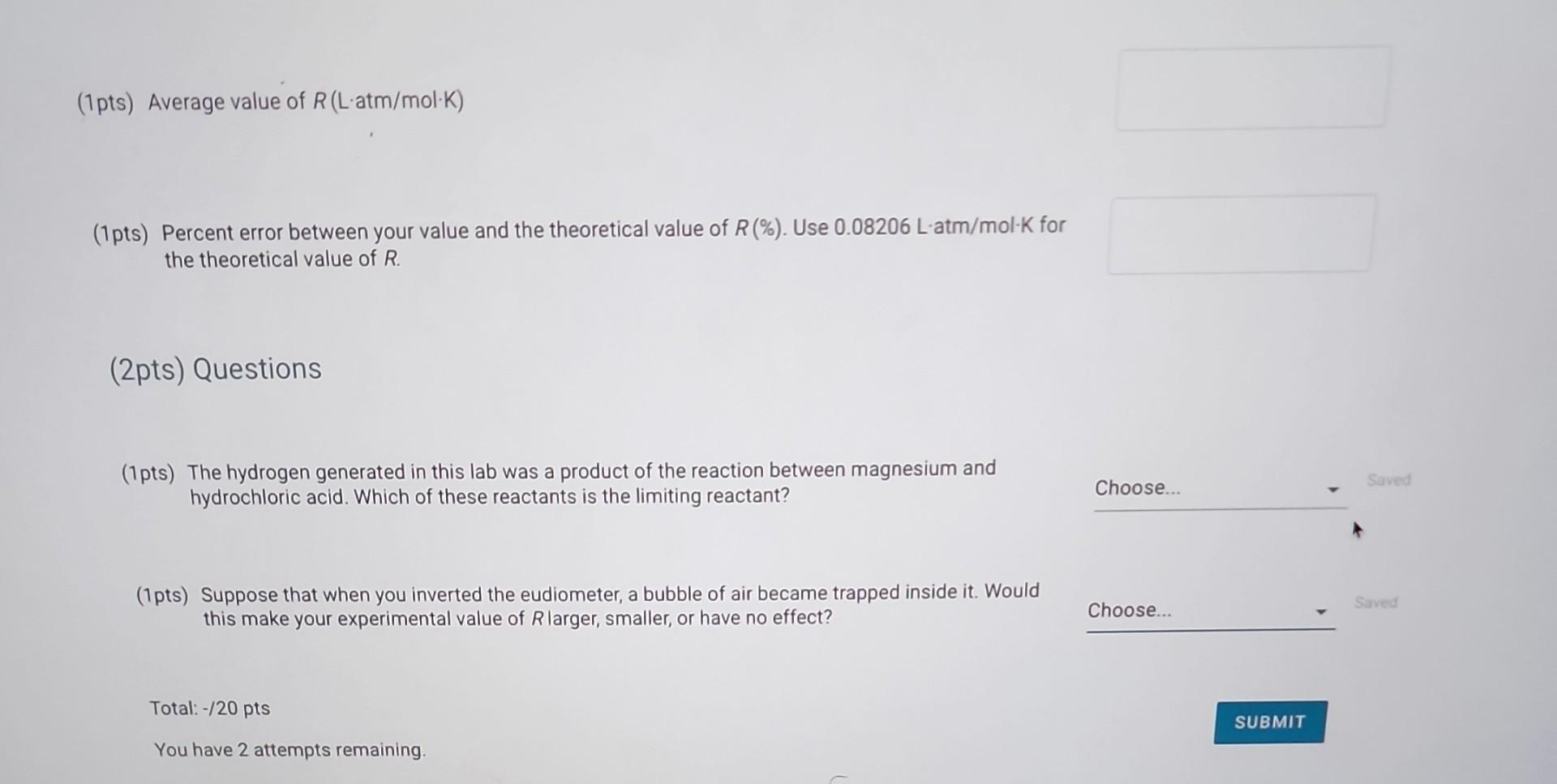 Solved Table 2. Data with vapor pressure of water Table view | Chegg.com