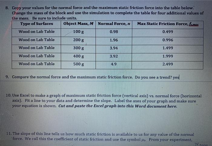 Solved 10 Use Excel To Make A Graph Of Maximum Static 8291