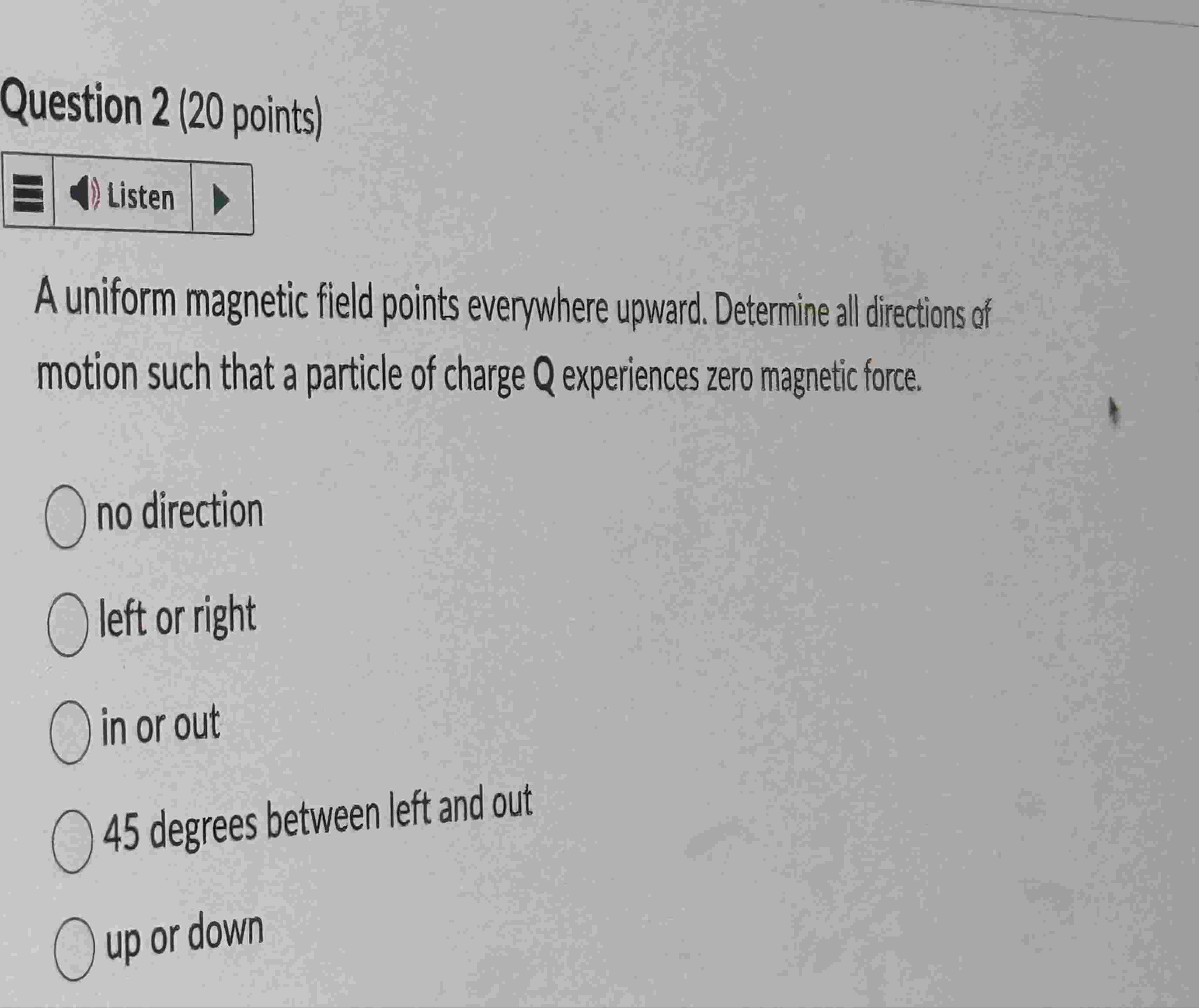 Solved Question 2 (20 ﻿points)A uniform magnetic field | Chegg.com