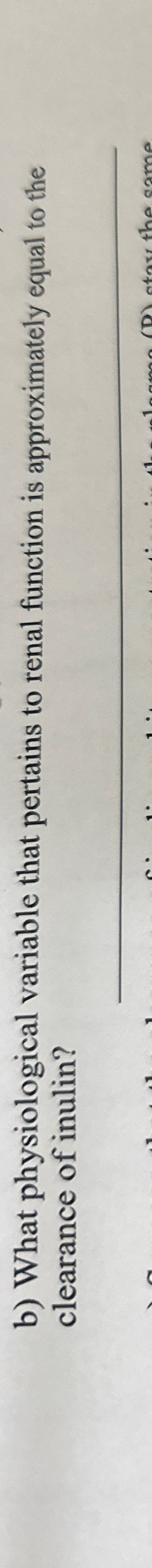 Solved b) ﻿What physiological variable that pertains to | Chegg.com