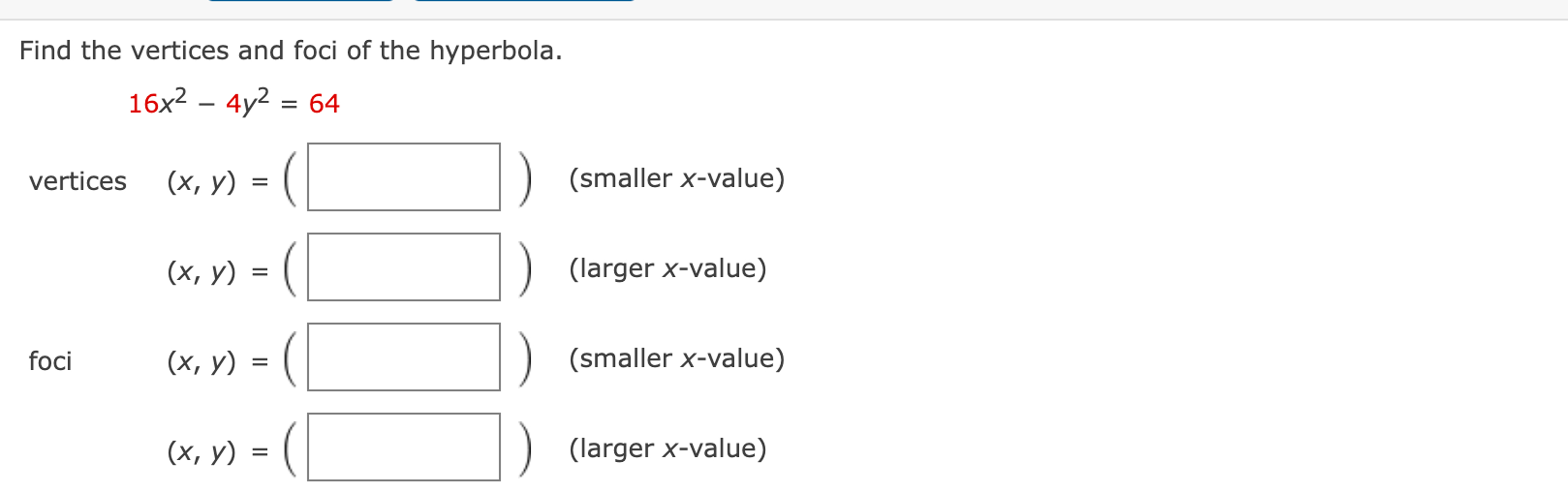 Solved Find the vertices and foci of the | Chegg.com