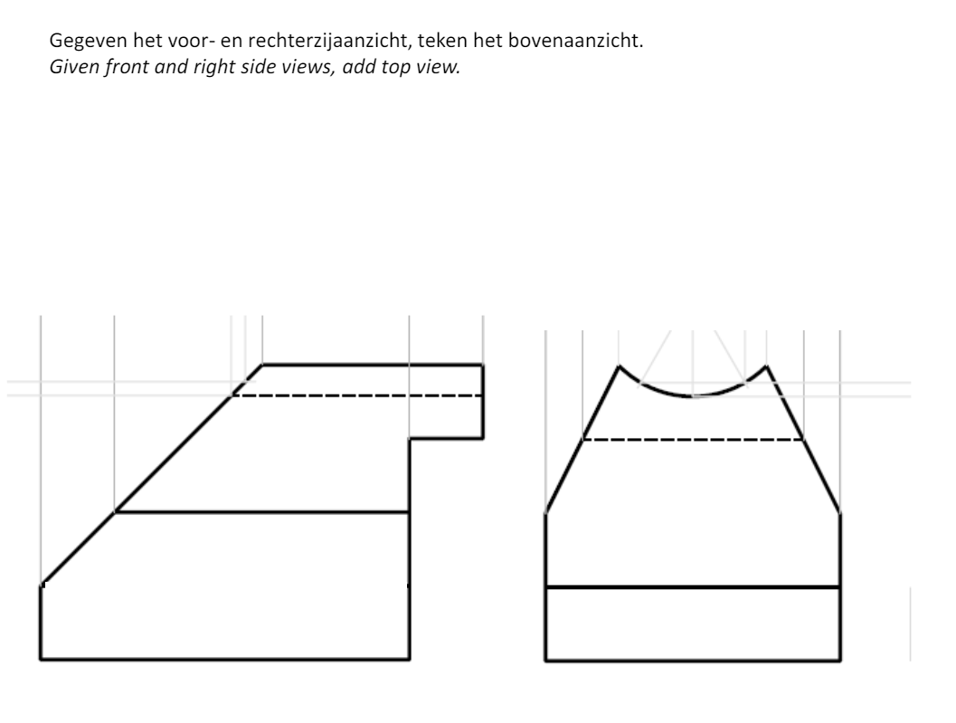 Solved Gegeven het voor- ﻿en rechterzijaanzicht, teken het | Chegg.com