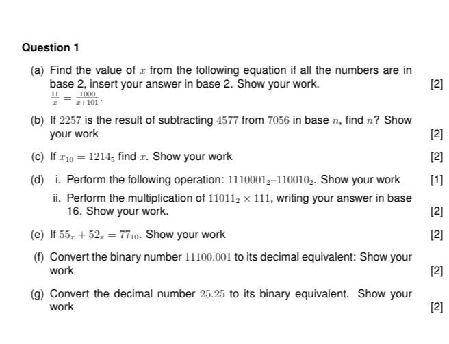 Solved Question 1 (a) Find the value of from the following | Chegg.com
