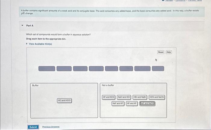 Solved ♥ A buffer contains significant amounts of a weak | Chegg.com