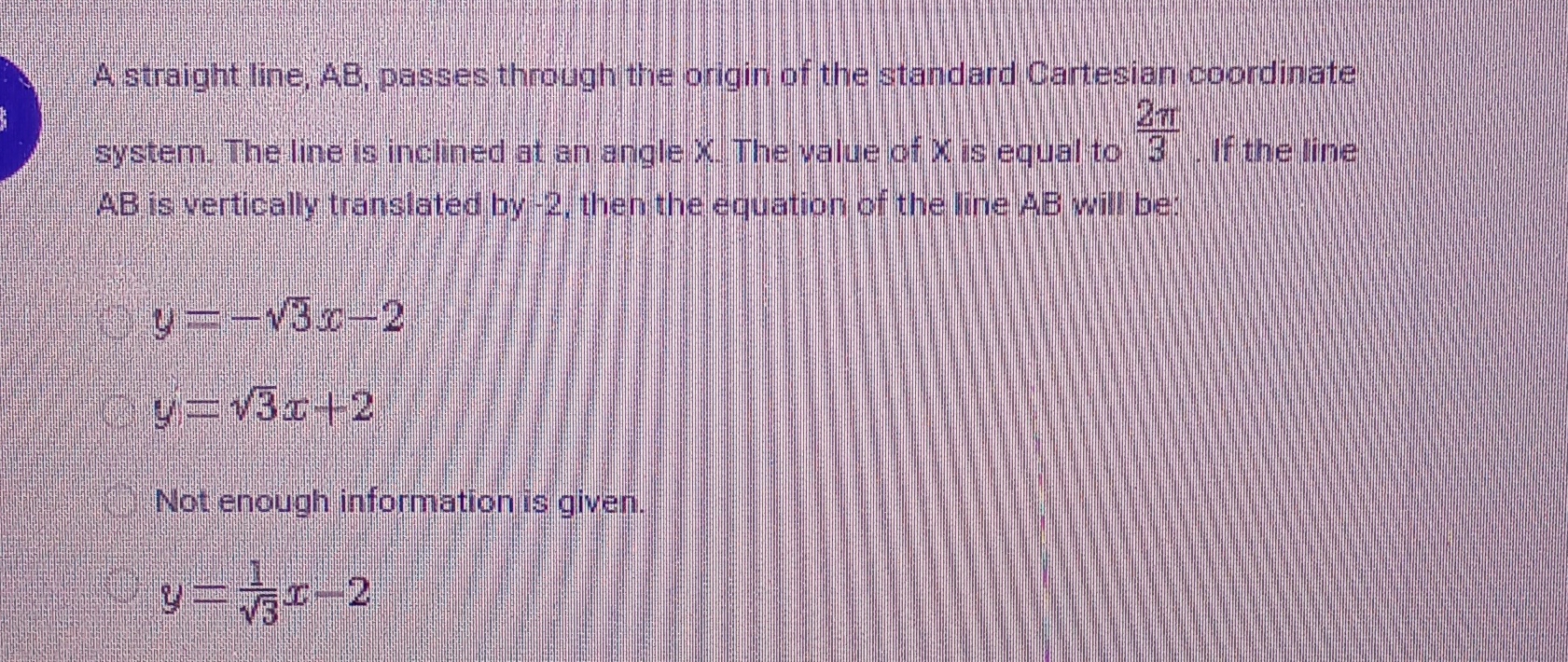 Solved A straight line, AB, ﻿passes through the origin of | Chegg.com