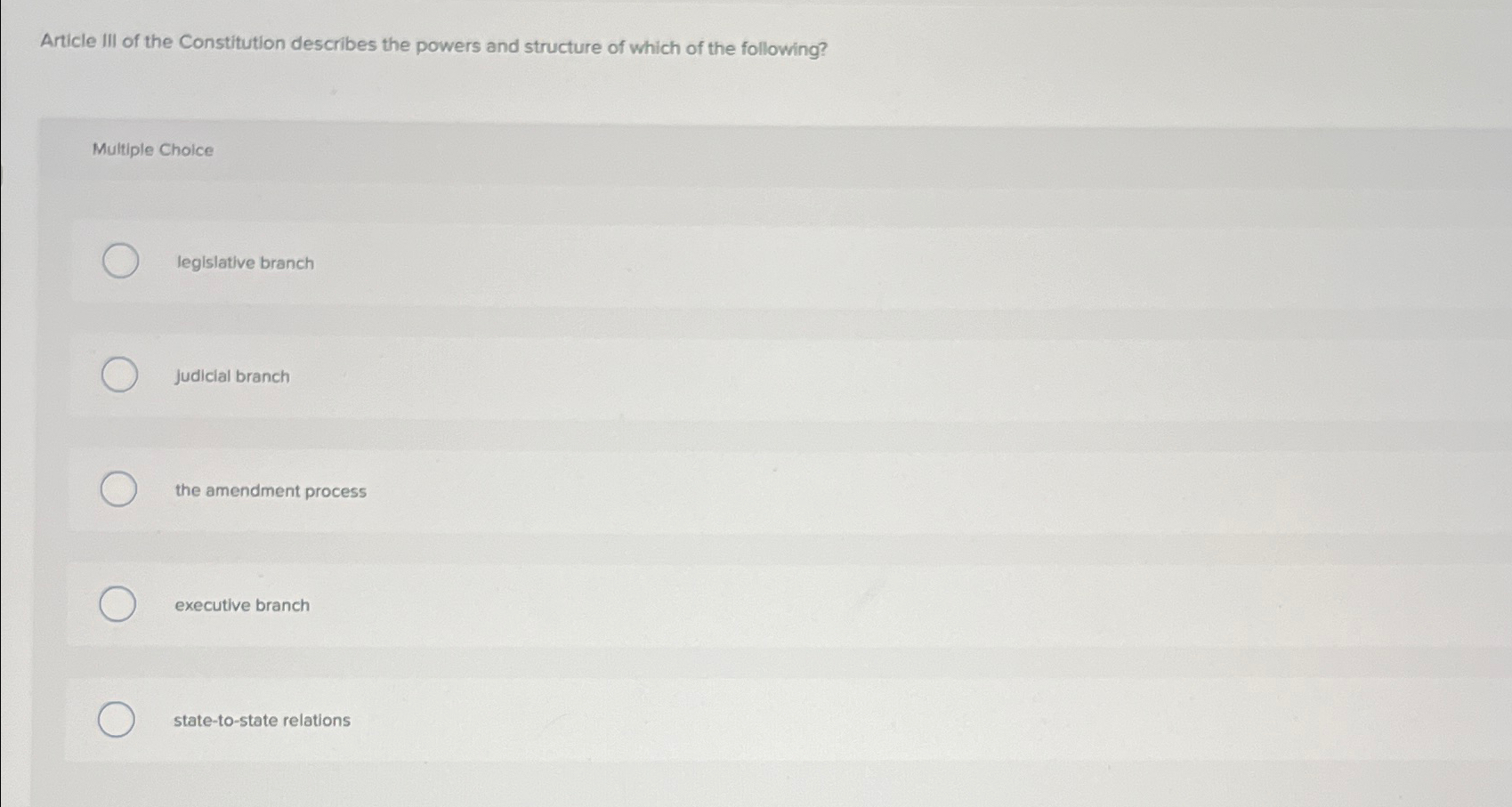 Solved Article III of the Constitution describes the powers | Chegg.com